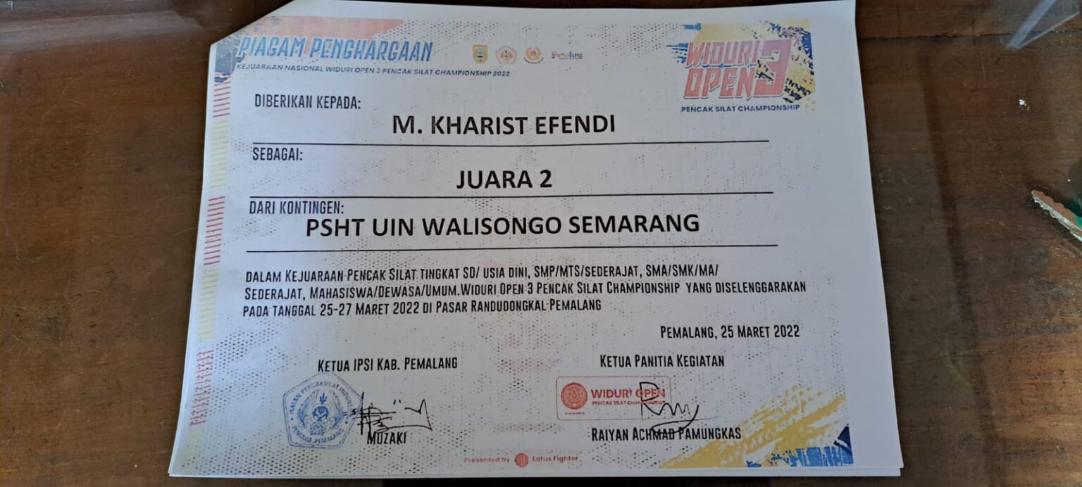 Piagam Penghargaan Mahasiswa - Fakultas Ushuluddin dan Humaniora